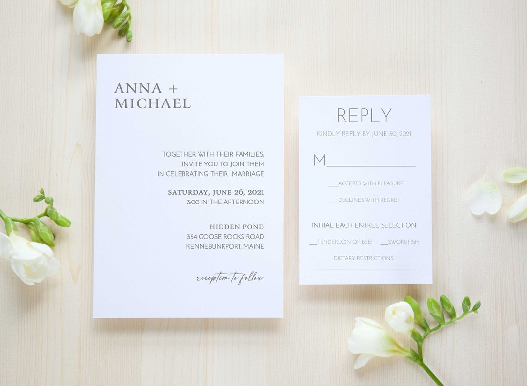Modern Fonts Classic Wedding Invitation, Classic Invitation, Modern ...