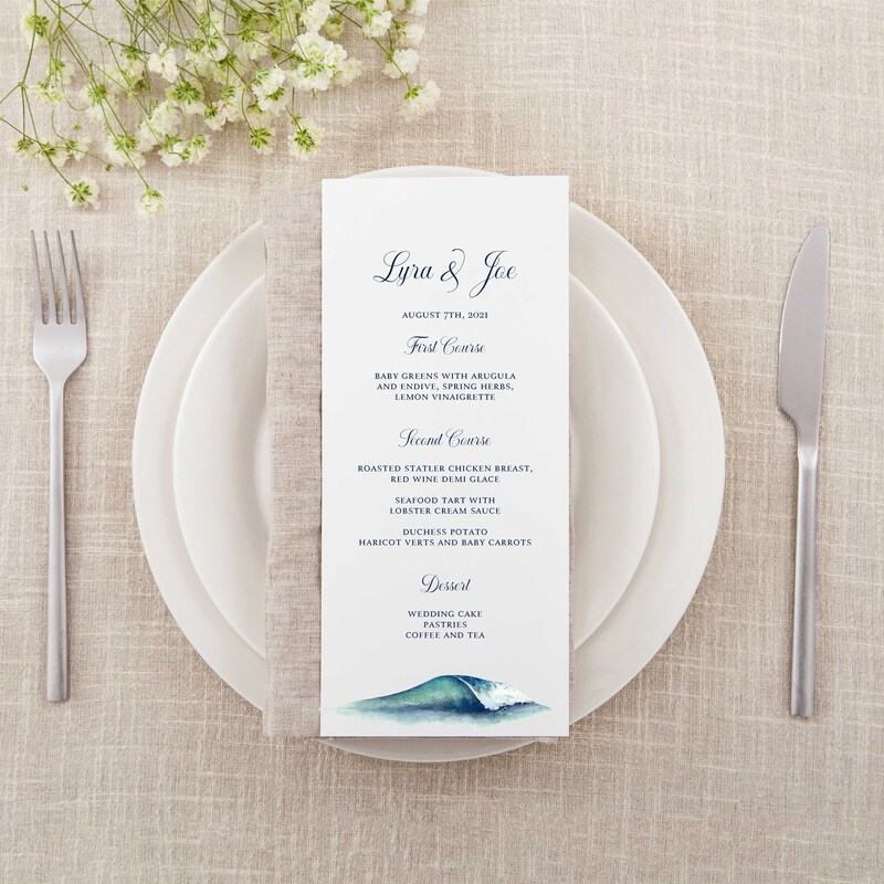 Watercolor Wedding Menu - Etsy