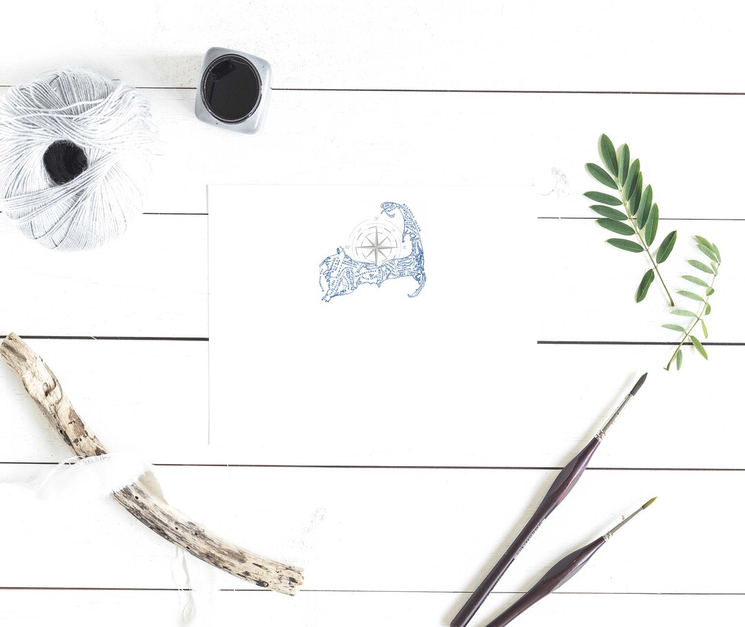 Cape Cod Compass Personalized Note Card Set, Custom Stationery - Etsy