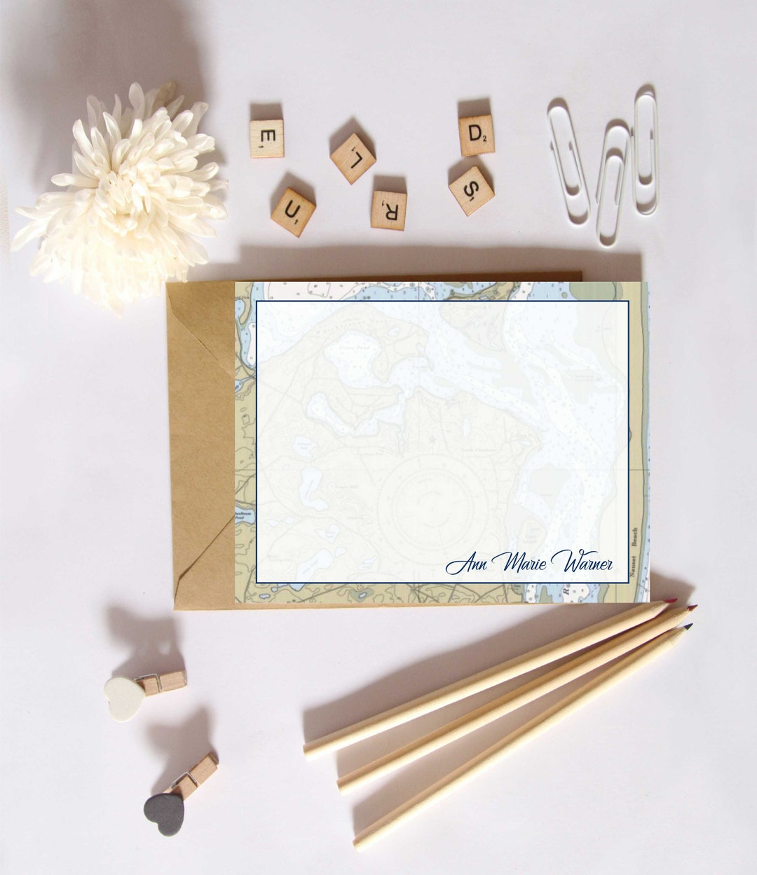 Nautical Note Cards, Personalized Note Cards, Personalized Stationery ...