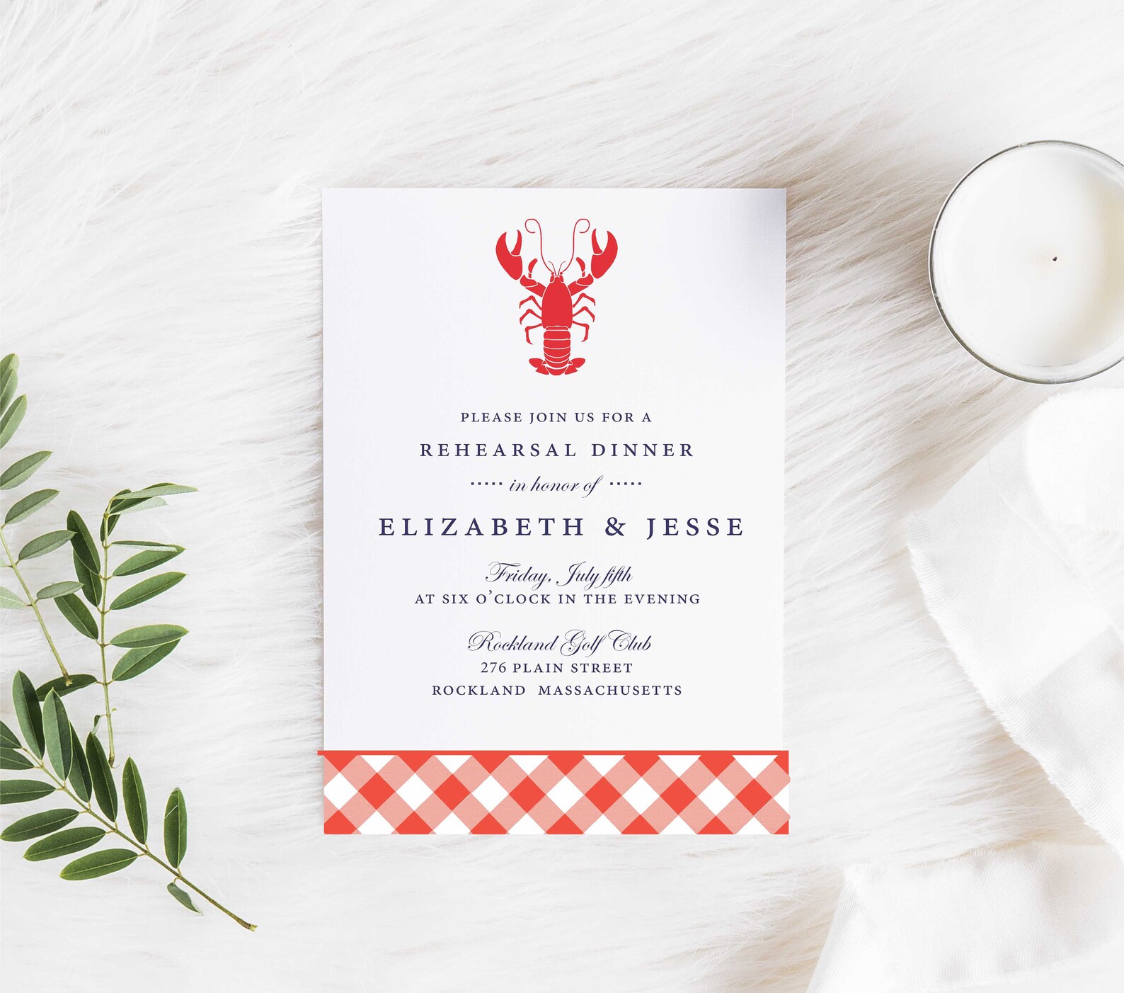 Lobster Clambake Invitation, Lobster Rehearsal Dinner Invitation ...