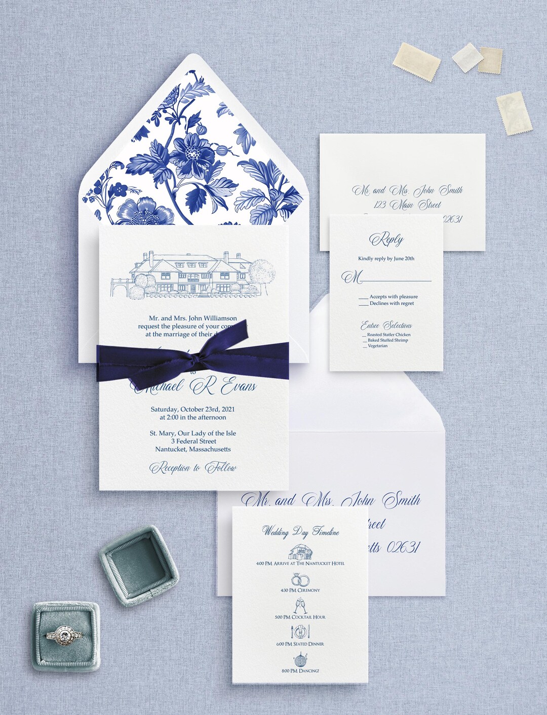 Ocean Edge Resort Wedding Invitation, Nautical Invitation, Cape Cod ...