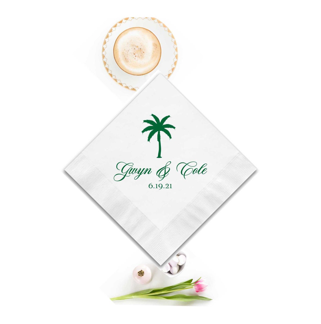 Personalized Palm Tree Foil Napkins: Custom Party Decor - Etsy