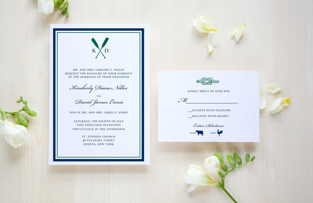Oar Wedding Invitation, Nautical Invitation, Cape Cod Invitation ...