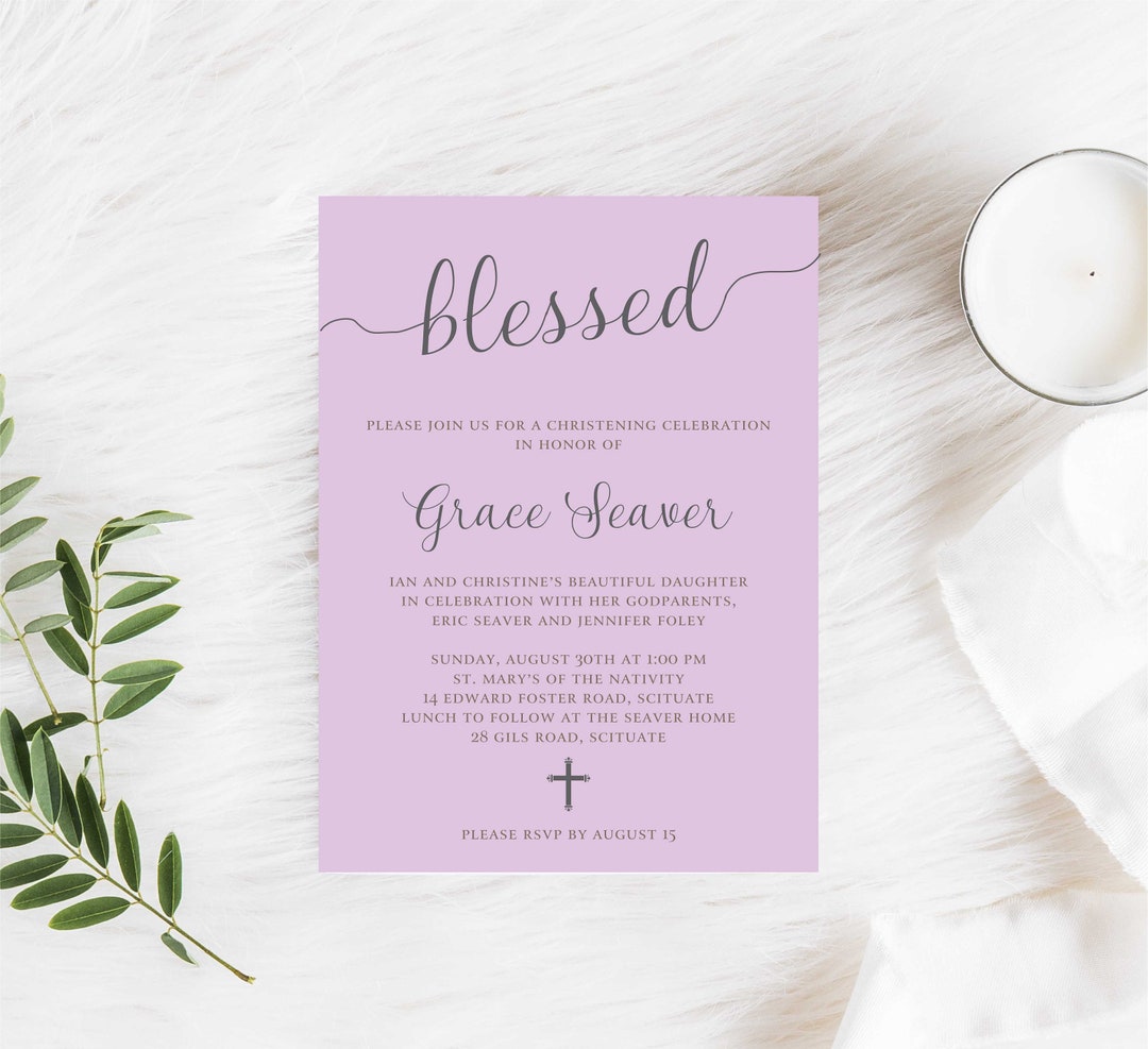Blessed Baptism invitation, shower invitation, birthday invitation ...