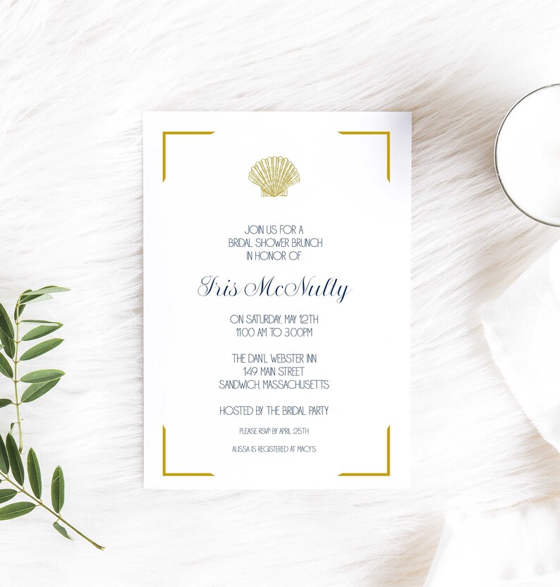 Scallop Sketch Shell Seashell Shell Invitation Beach - Etsy