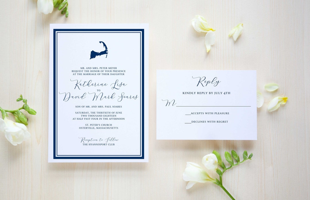 Cape Cod Wedding Invitation, Nautical Invitation, Cape Cod Invitation ...