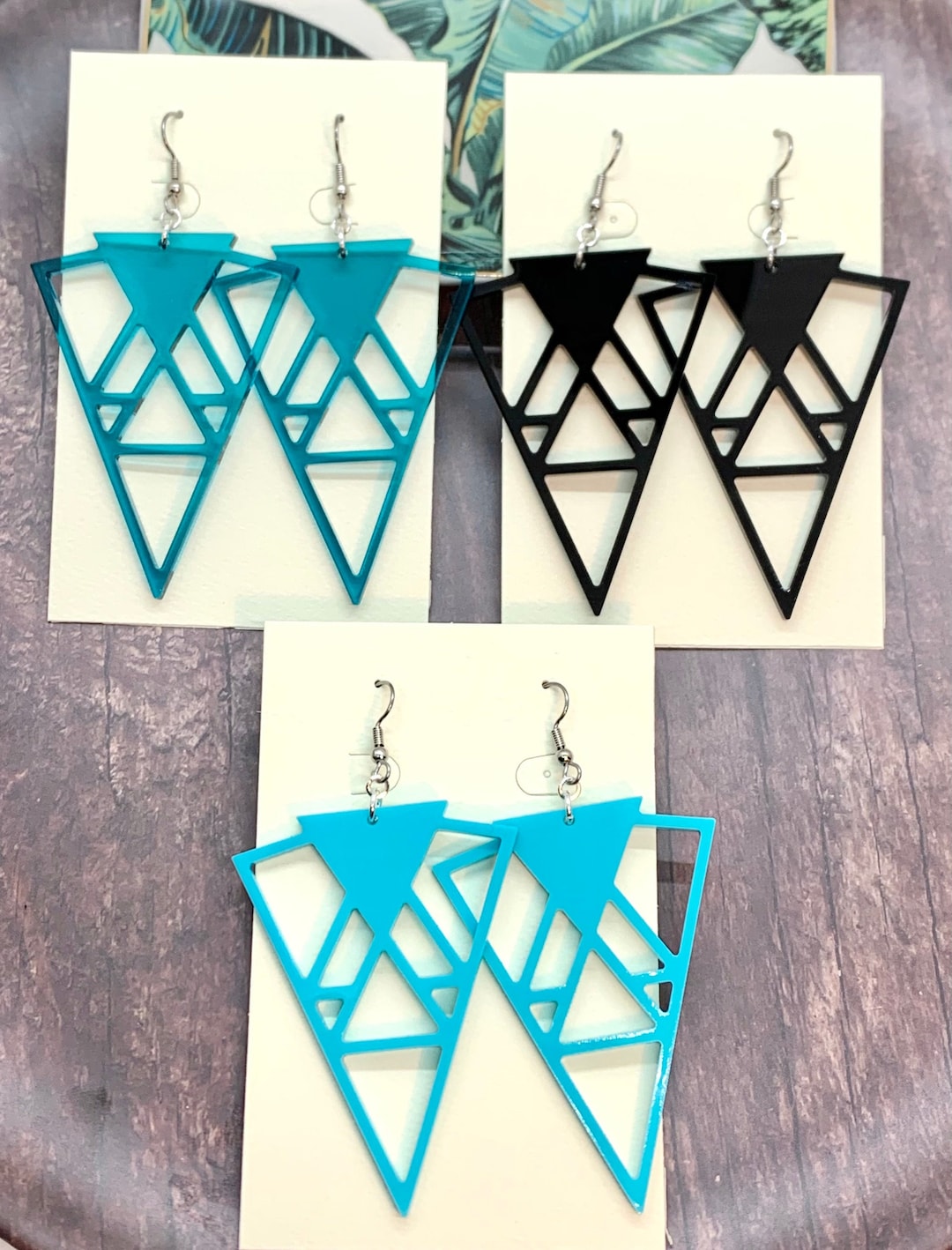 Geometric Earrings-choose Color - Etsy