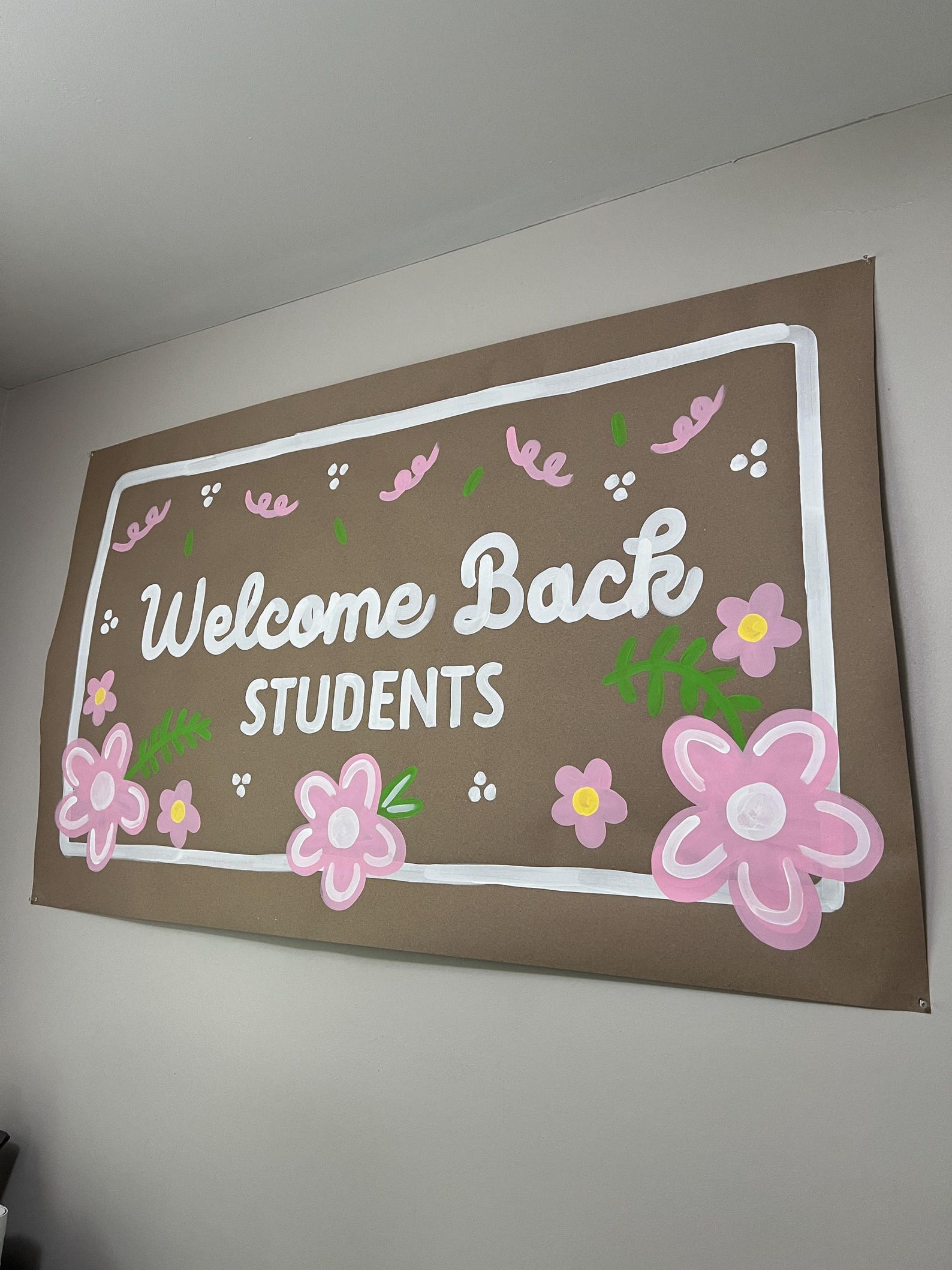 Welcome Back Students Banner | 3x5 Ft Hand-painted Classroom Door Sign ...