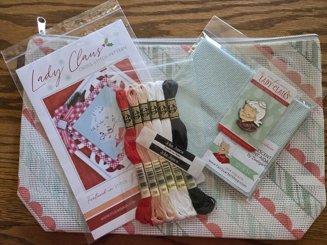 Lady Claus Stitch Quarterly Kit - Fat Quarter Shop - Etsy