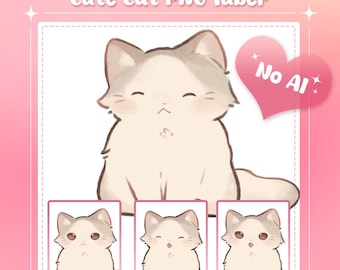 Cute Cat PNG Tuber Model | Premade PNG Tuber | Veadotube, Twitch ...