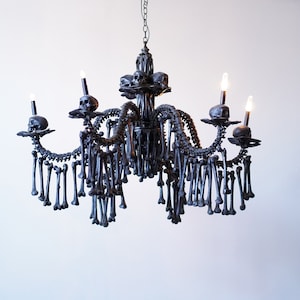 Human Bone Chandelier Black (signed Original Sculpture) - Etsy