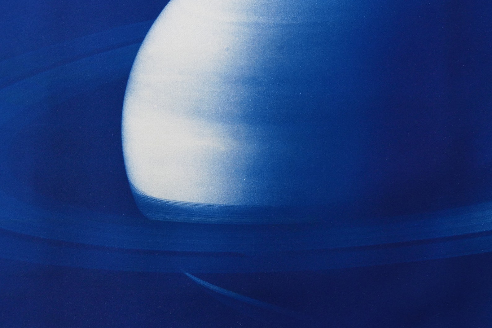 Saturn Cyanotype on Watercolor Paper Space Stars Moon Original Art - Etsy