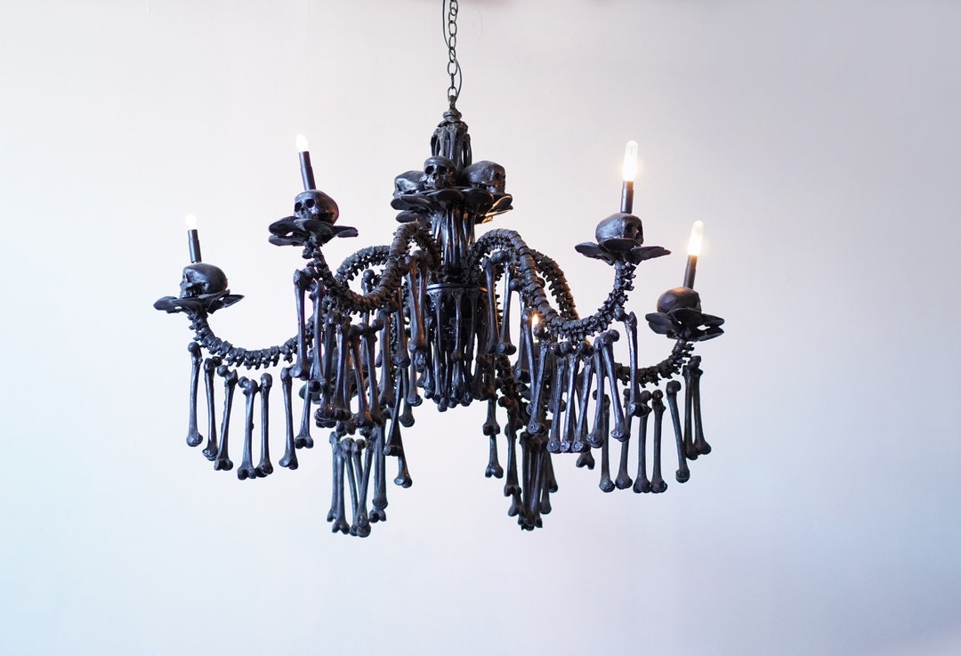 Human Bone Chandelier Black (signed Original Sculpture) - Etsy