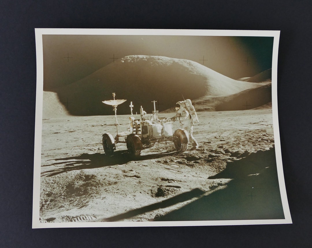 Original NASA Photograph Stars and Stripes on the Moon AS15-86-11603 ...