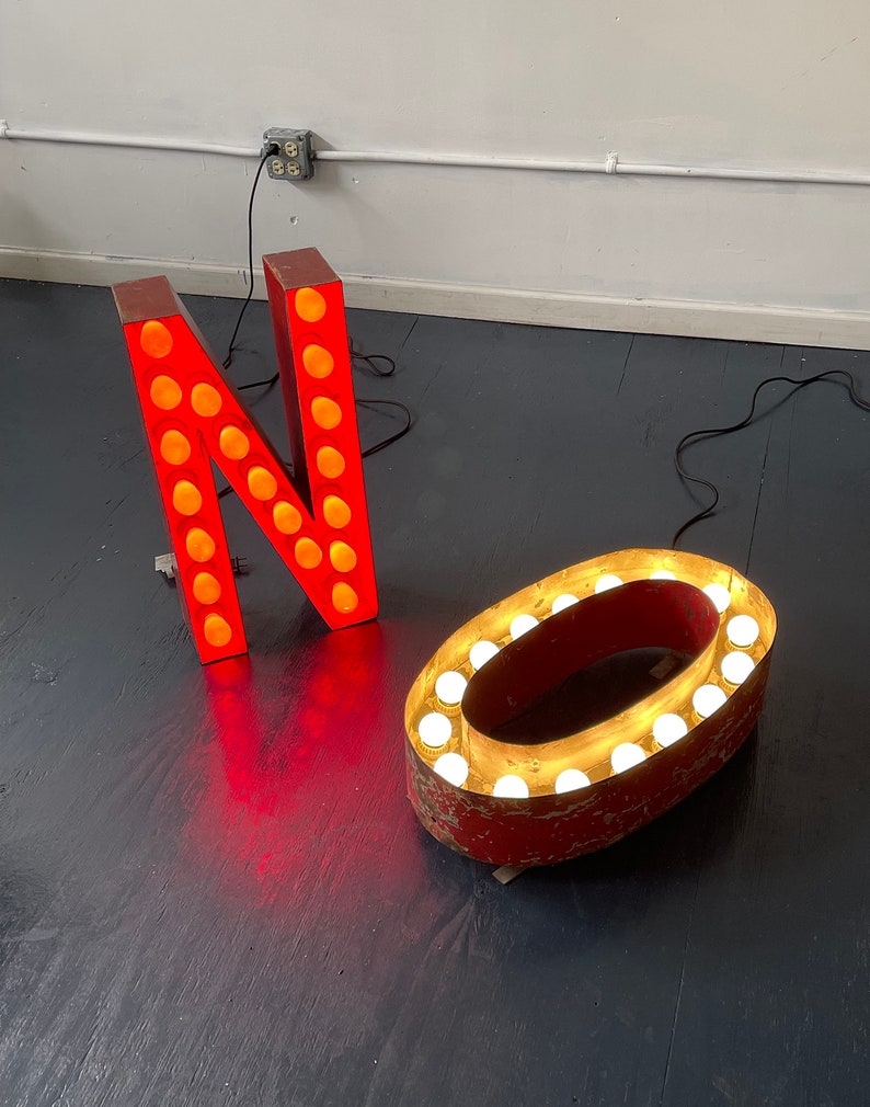 1920's Marquee Metal Letters 'NO' Vintage Sign - Etsy
