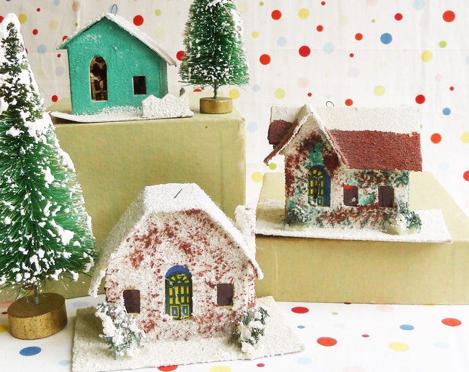 1950s Putz House - Turquoise, White & Red Speckled or Green and White ...