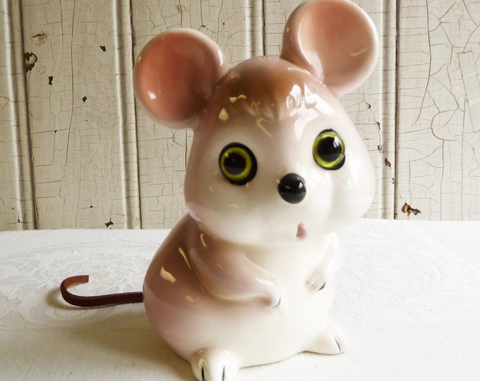 Vintage Mouse Bank Mouse With Glass Eyes and Leather Tail - Etsy