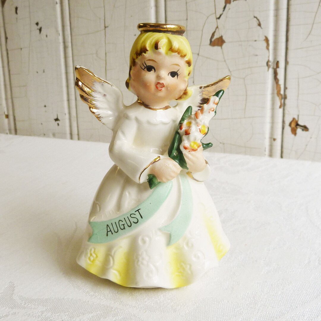 1950s August Birthday Angel With Gladiolus, Nippon Yoko Boeki - Mid ...