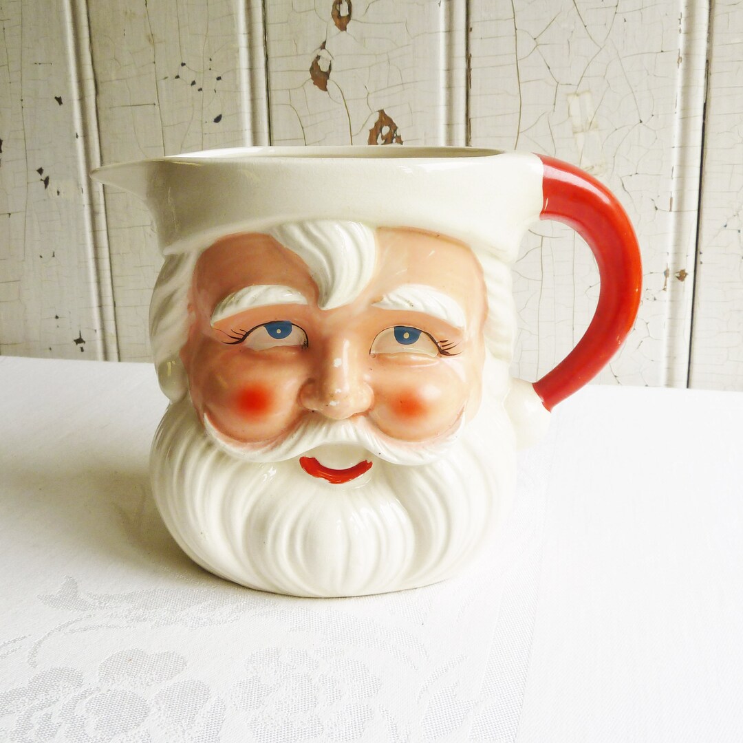 1960s Santa Claus Face Pitcher - Hot Chocolate, Eggnog or Display ...