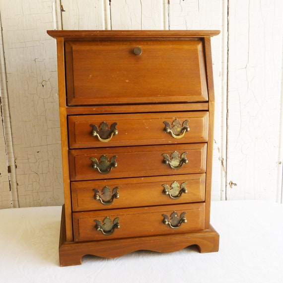 Vintage 1960s Drop Front Chest of Drawers Secretary Jewelry - Etsy