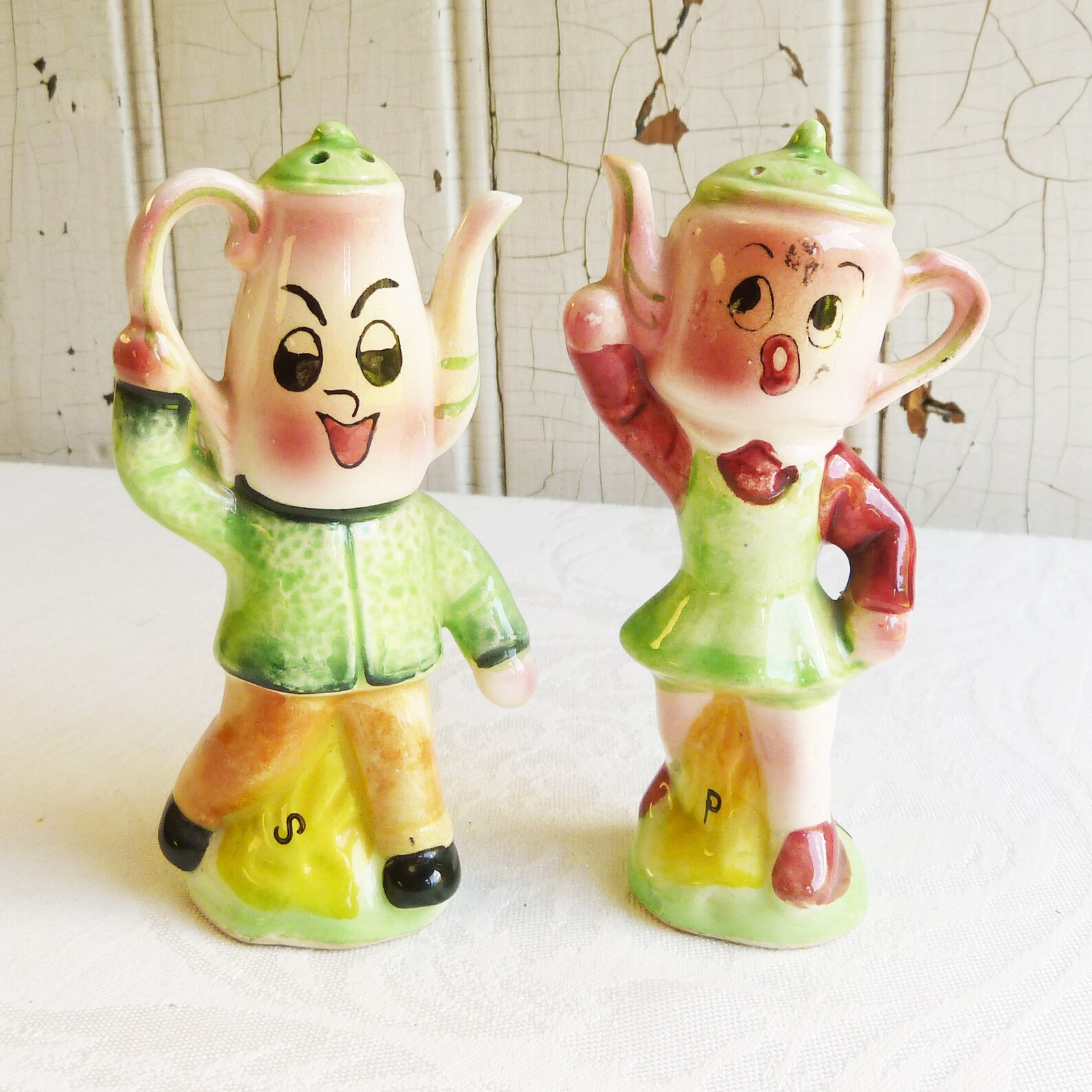 1950s Teapot and Coffee Pot Salt & Pepper Set Elvin Japan ...