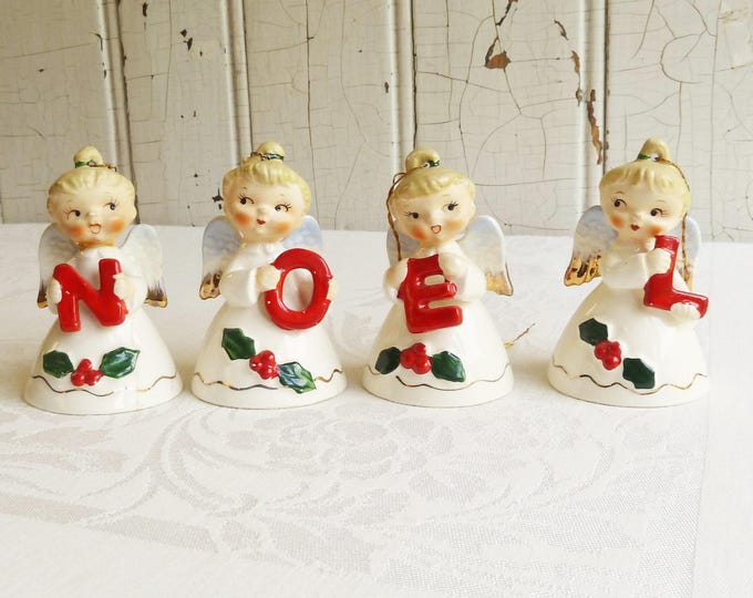 1950s Lefton NOEL Angel Bell Set - Collectible Christmas Bell Ornaments ...