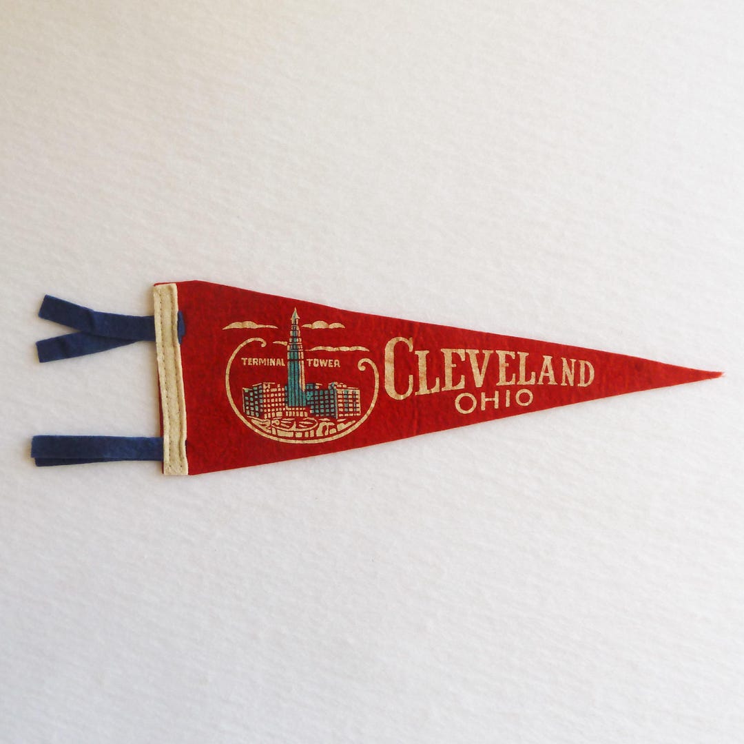 1950s Cleveland Ohio Souvenir Pennant W/ Terminal Tower - Mid-century ...