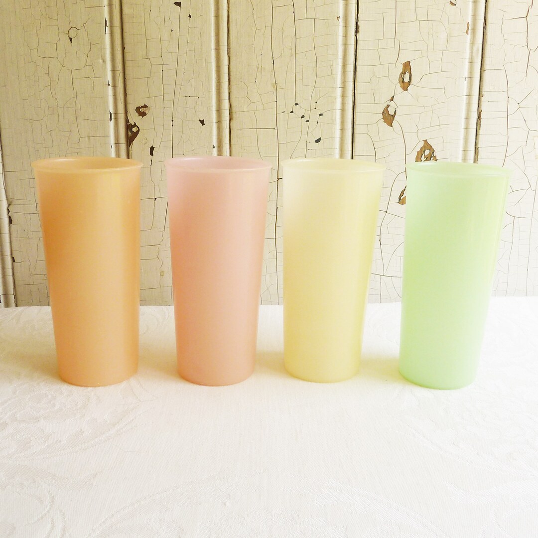 1950s, 1960s Pastel Tupperware Tumblers, Set of Four 115 Sheer Tupper ...