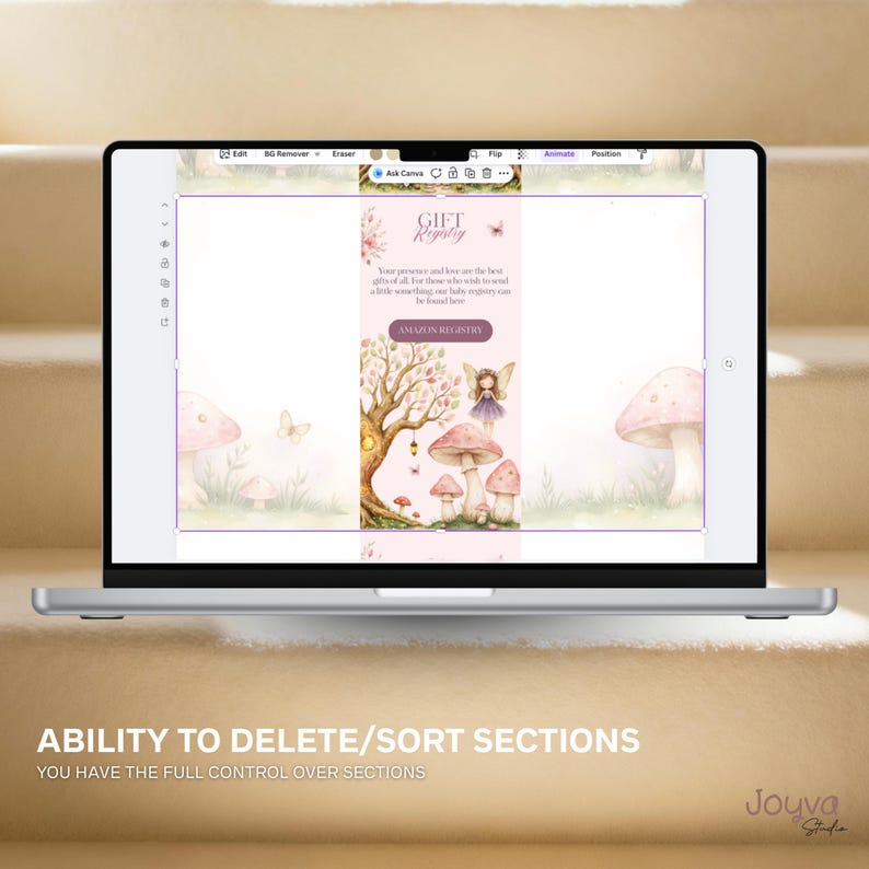 Fairy First Birthday Invitation Website, Animated Pink Floral Enchanted ...