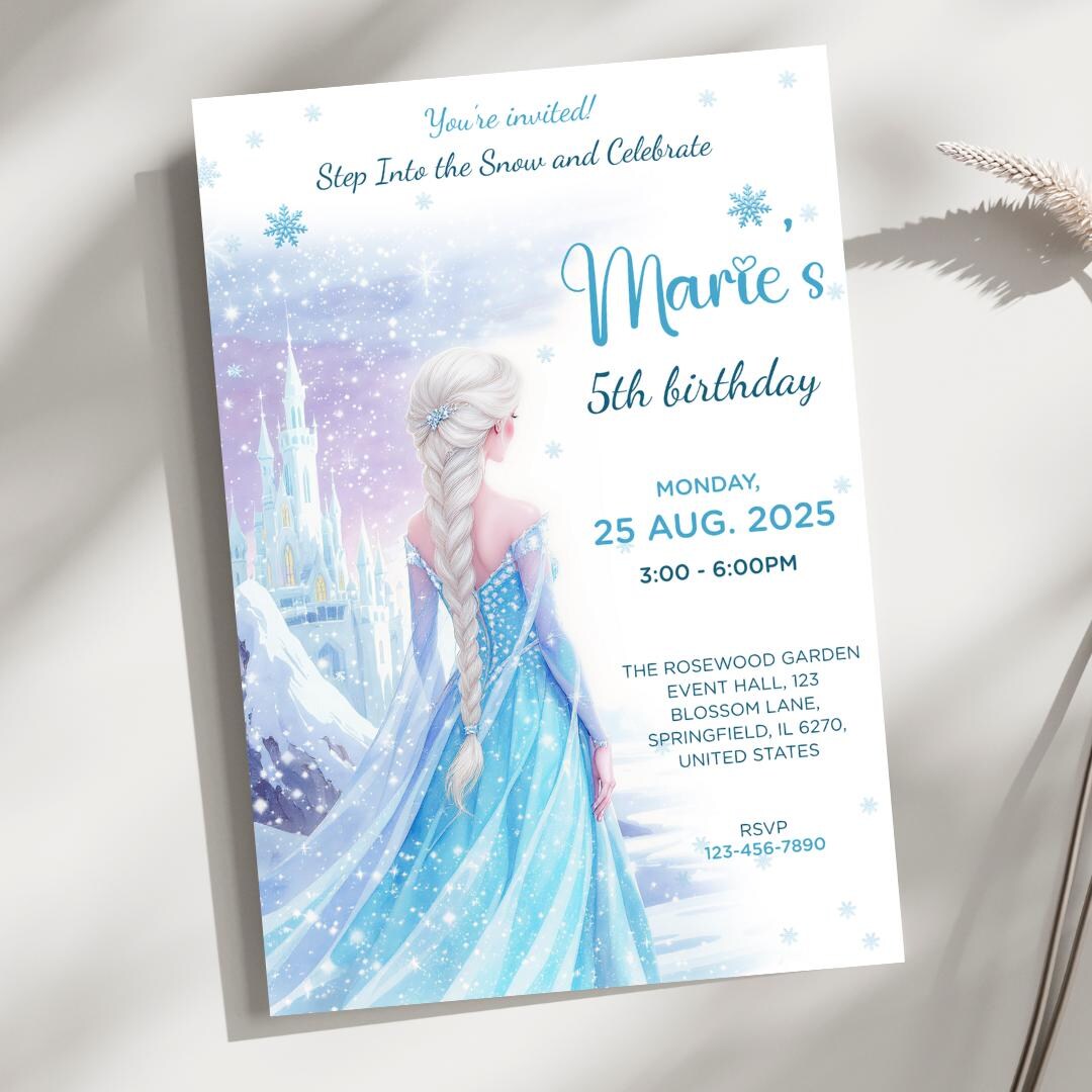 Frozen Ice Princess Birthday Invitation | Winter Wonderland Party ...