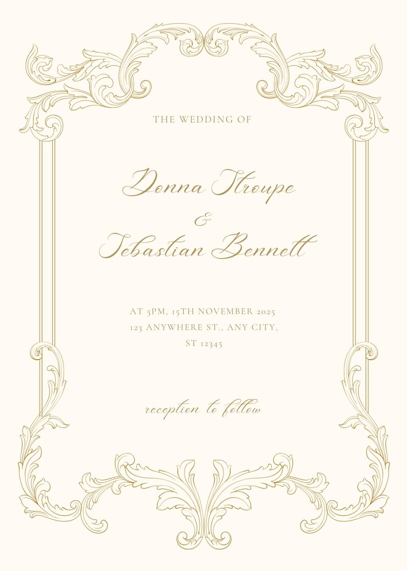 Elegant & Timeless Printable Save the Date Invitation - Etsy