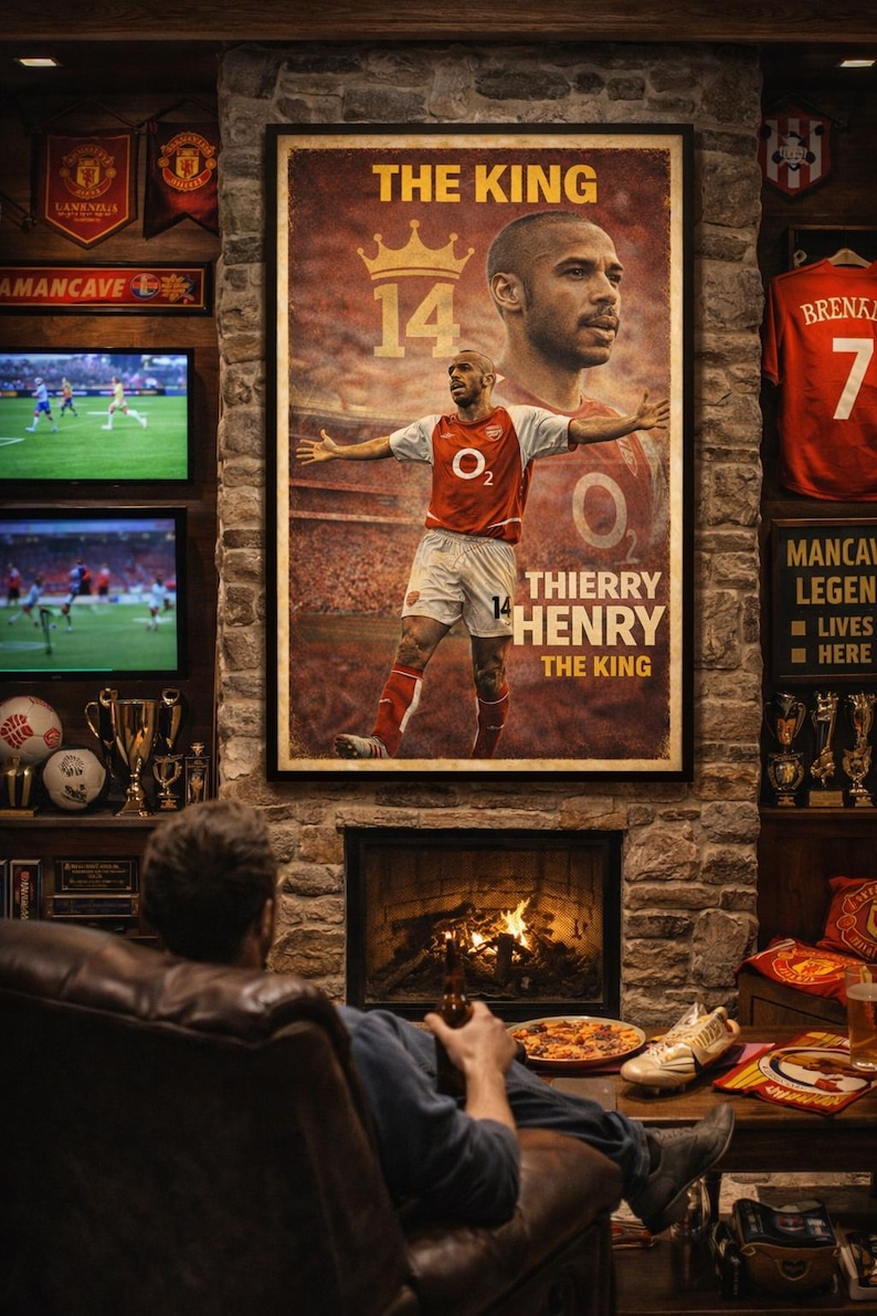 Thierry Henry 'the King' Poster – Arsenal Legend Football Wall Art - Etsy