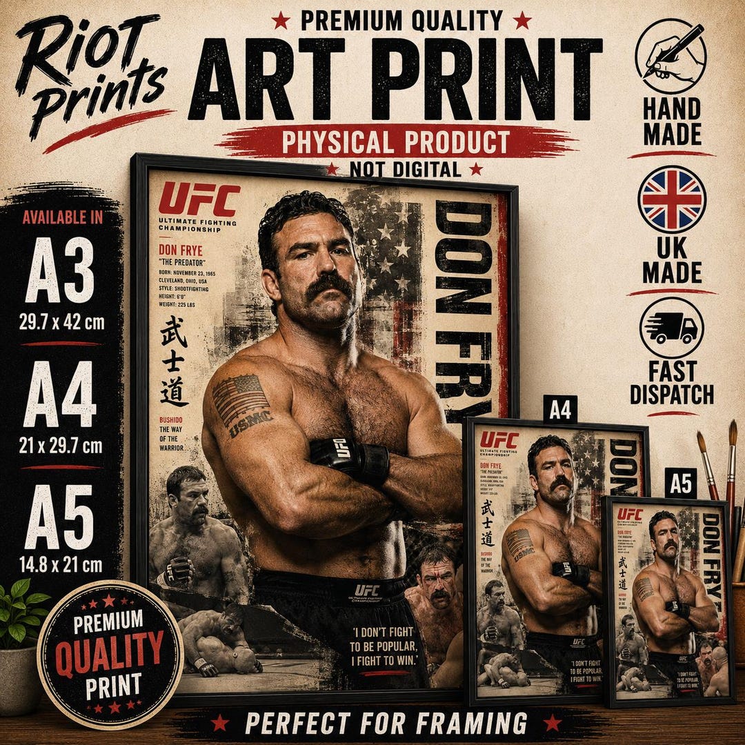 Don Frye UFC Poster | MMA Legend Fan Art Print, Vintage Style - Etsy