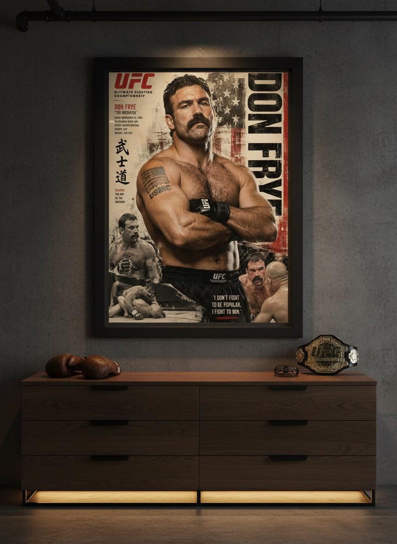 Don Frye UFC Poster | MMA Legend Fan Art Print, Vintage Style - Etsy