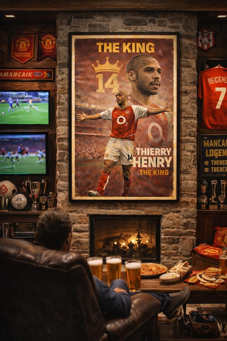 Thierry Henry 'the King' Poster – Arsenal Legend Football Wall Art - Etsy