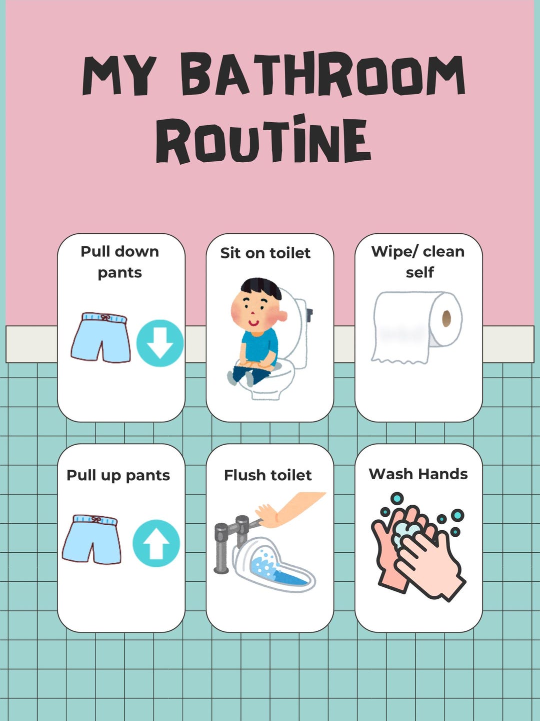 My Bathroom Routine Visual Schedule - Etsy