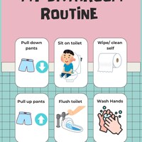 Toileting & Handwashing Visual Guide: Bathroom Routine (digital ...