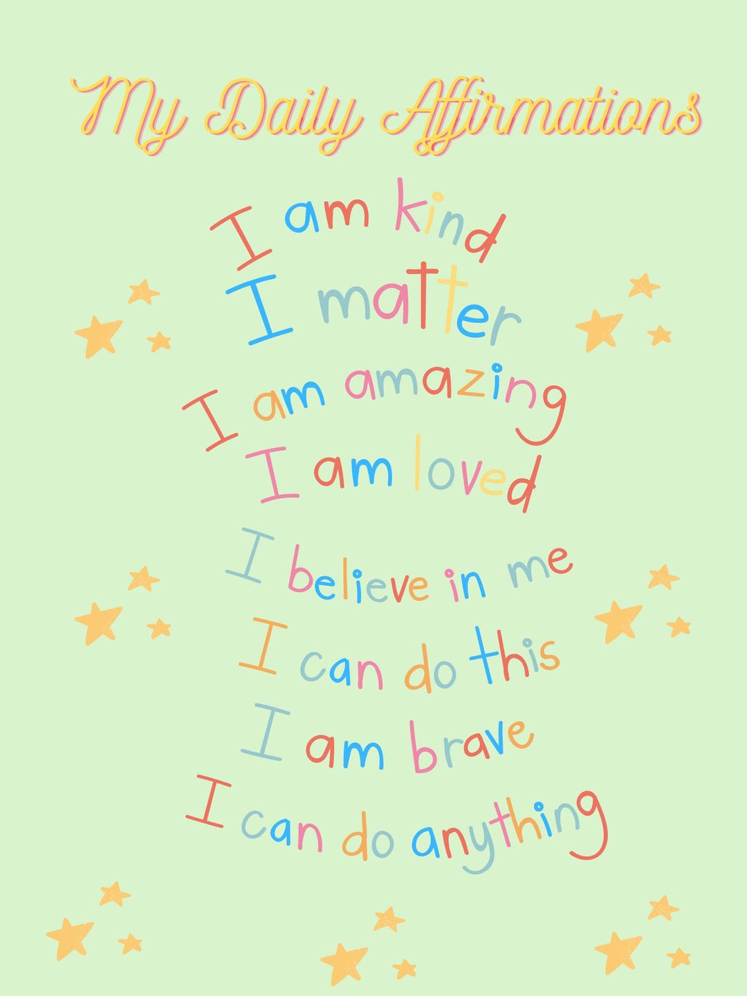 My Daily Affirmations Poster - Etsy