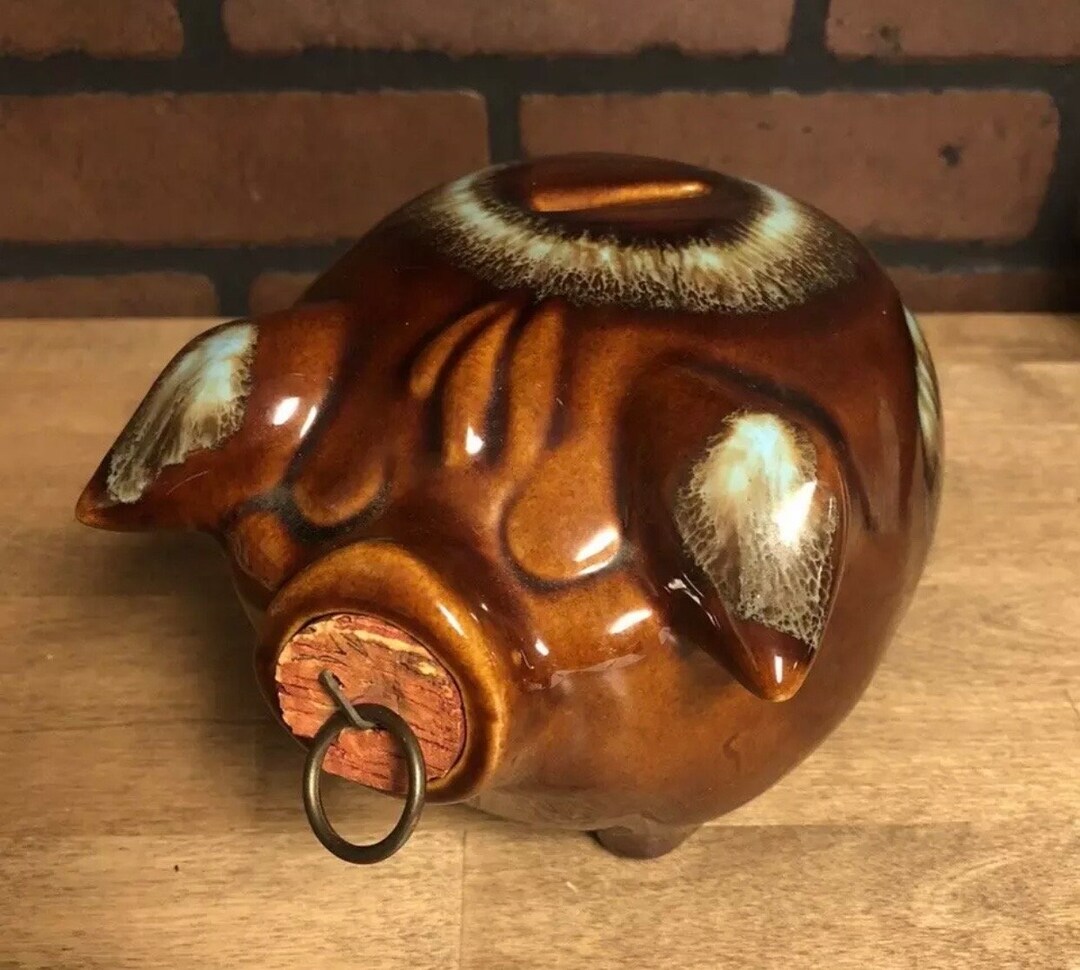 Vintage Hull Corky Pig Piggy Bank W/ Cork Plug Nose Ring - Etsy