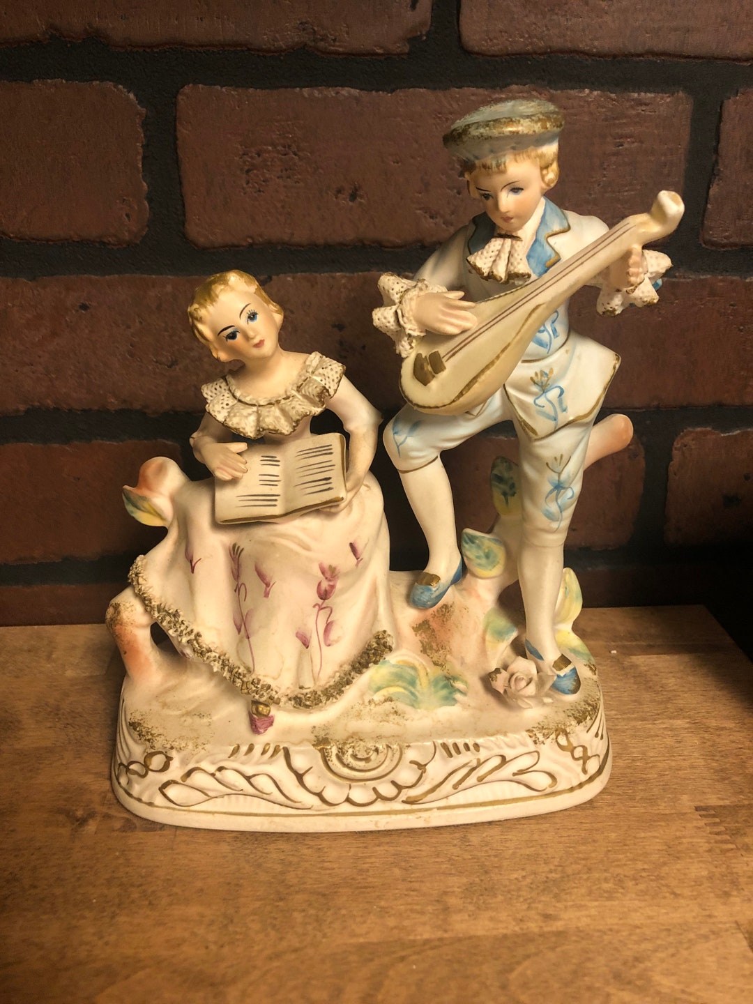 Victorian Couple Figurine Man Seranading Woman A Fine Quality Japan - Etsy