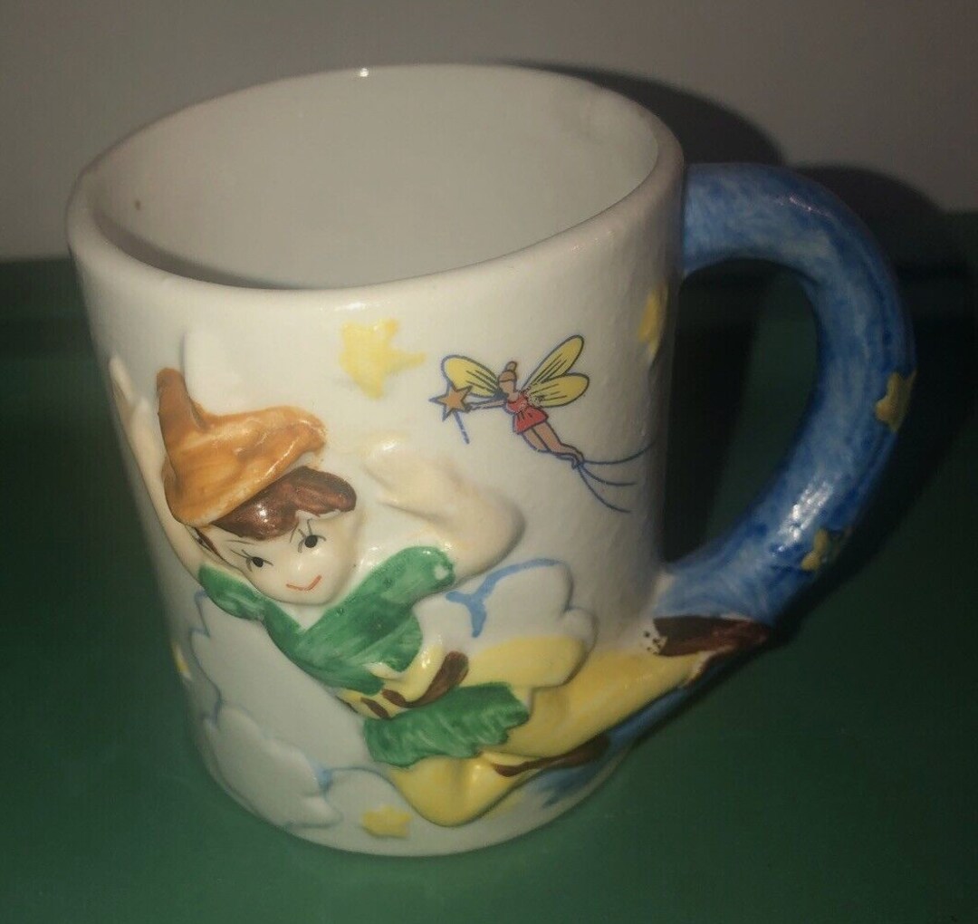Vintage Child's Cup Peter Pan and Tinkerbell JSNY Mug - Etsy