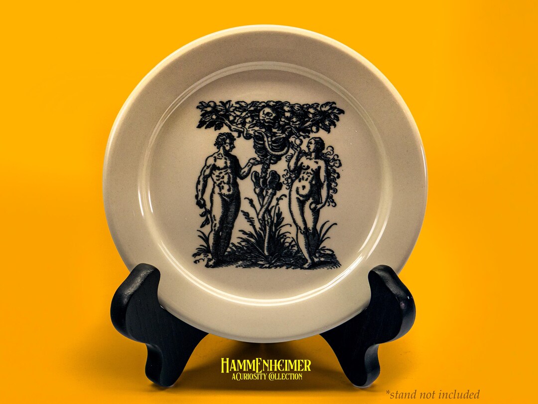Adam and Eve With Crucified Skeleton Garden of Eden, 5.5" Engraved ...