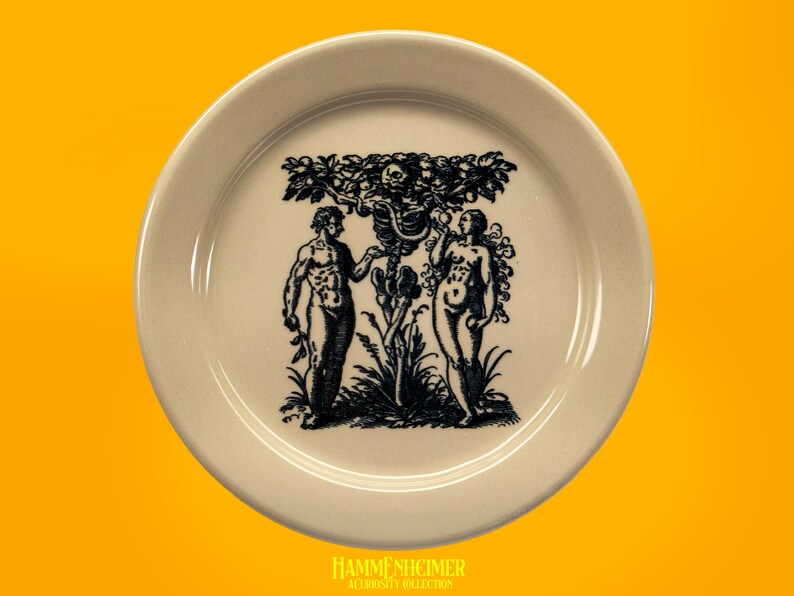 Adam and Eve With Crucified Skeleton Garden of Eden, 5.5" Engraved ...
