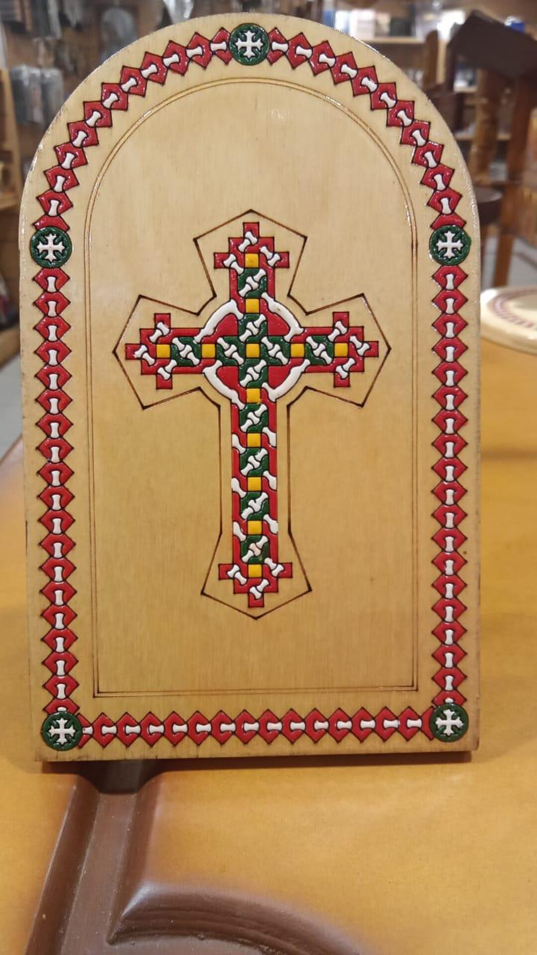 Handmade Wooden Cross Stand – Zaan Wood Yuta Art – Religious Christian ...