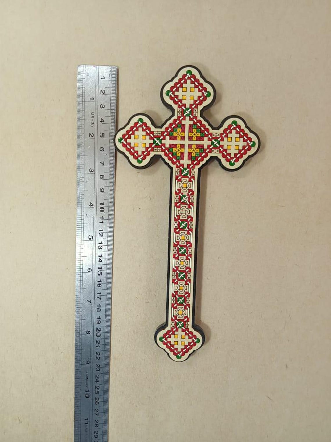 Handmade Wooden Coptic Cross – Yuta Art Design With Symbolic Colors ...