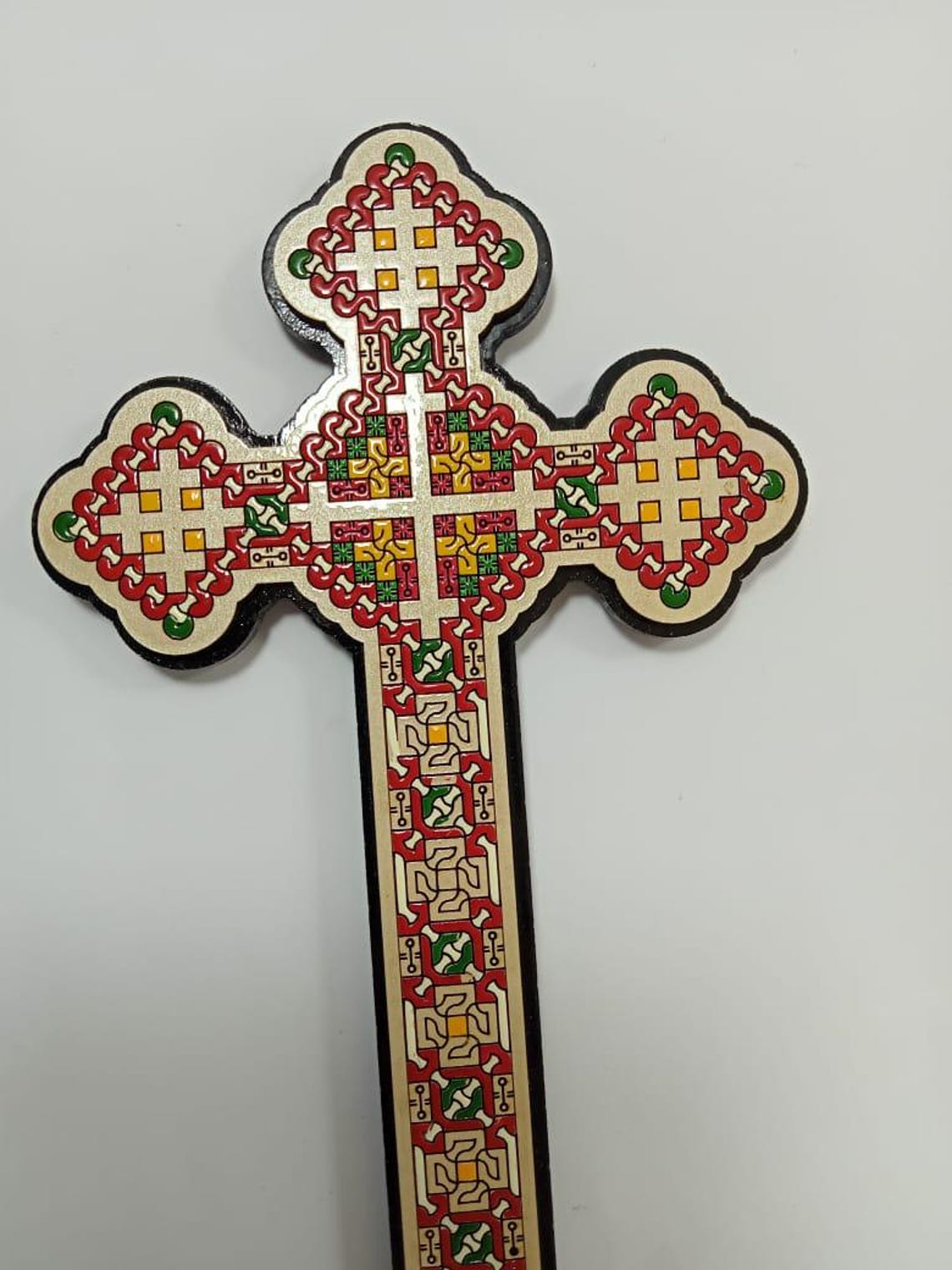 Handmade Wooden Coptic Cross – Yuta Art Design With Symbolic Colors ...