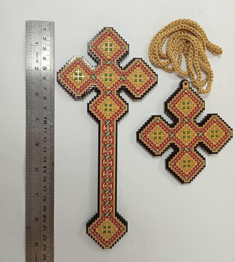 Handmade Coptic Cross Set – Yuta Art Fiber Wood Cross & Pendant ...