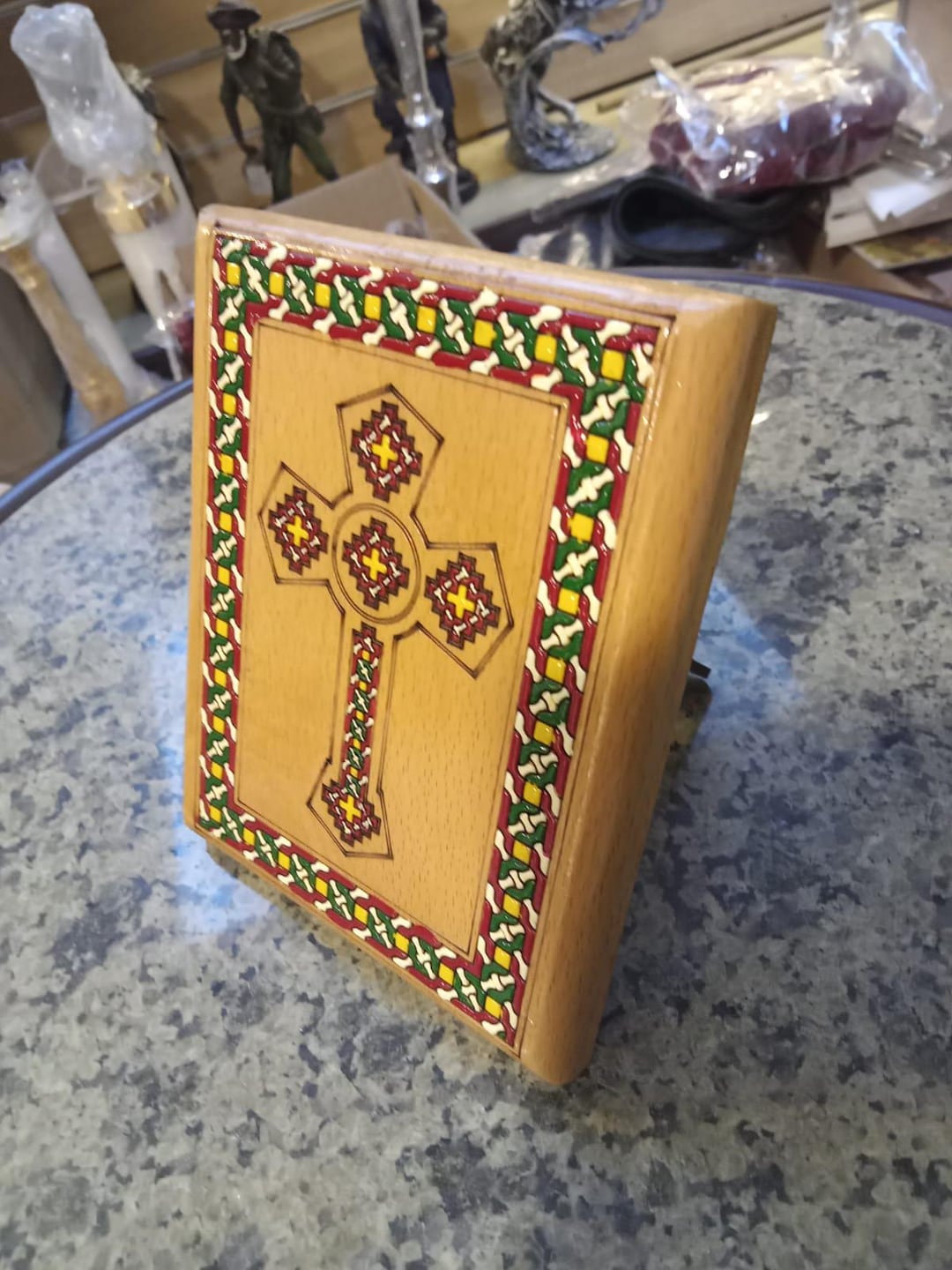 Handmade Wooden Coptic Cross Stand – Beech Wood Christian Decor – Yuta ...