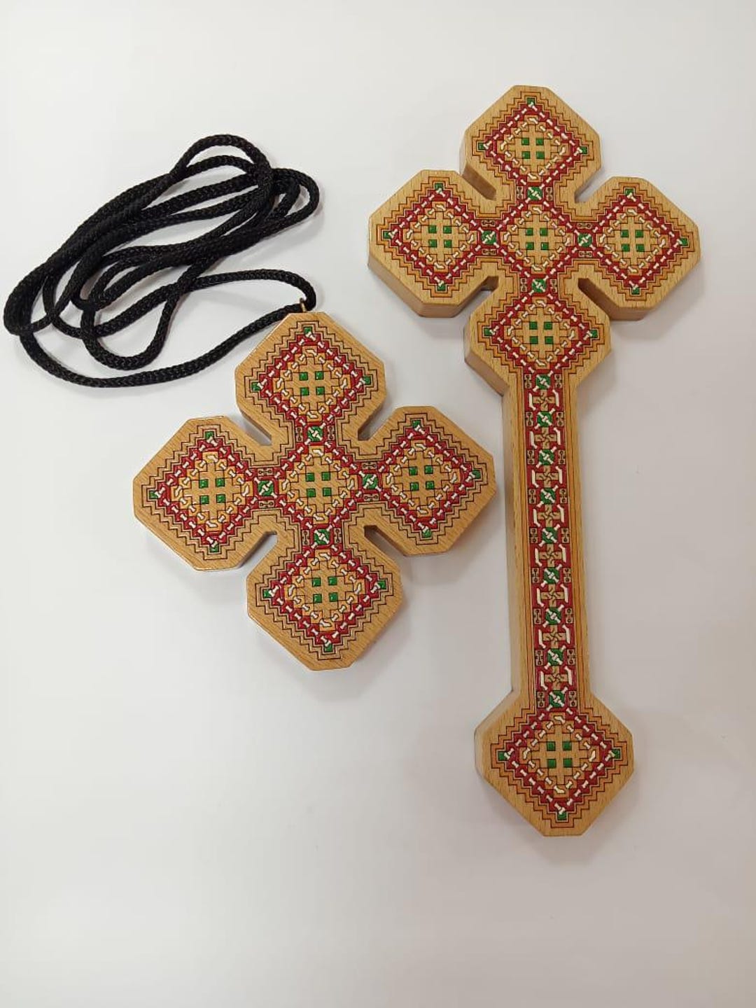 Coptic Cross Set Handmade – Wooden Orthodox Christian Decor, Religious ...